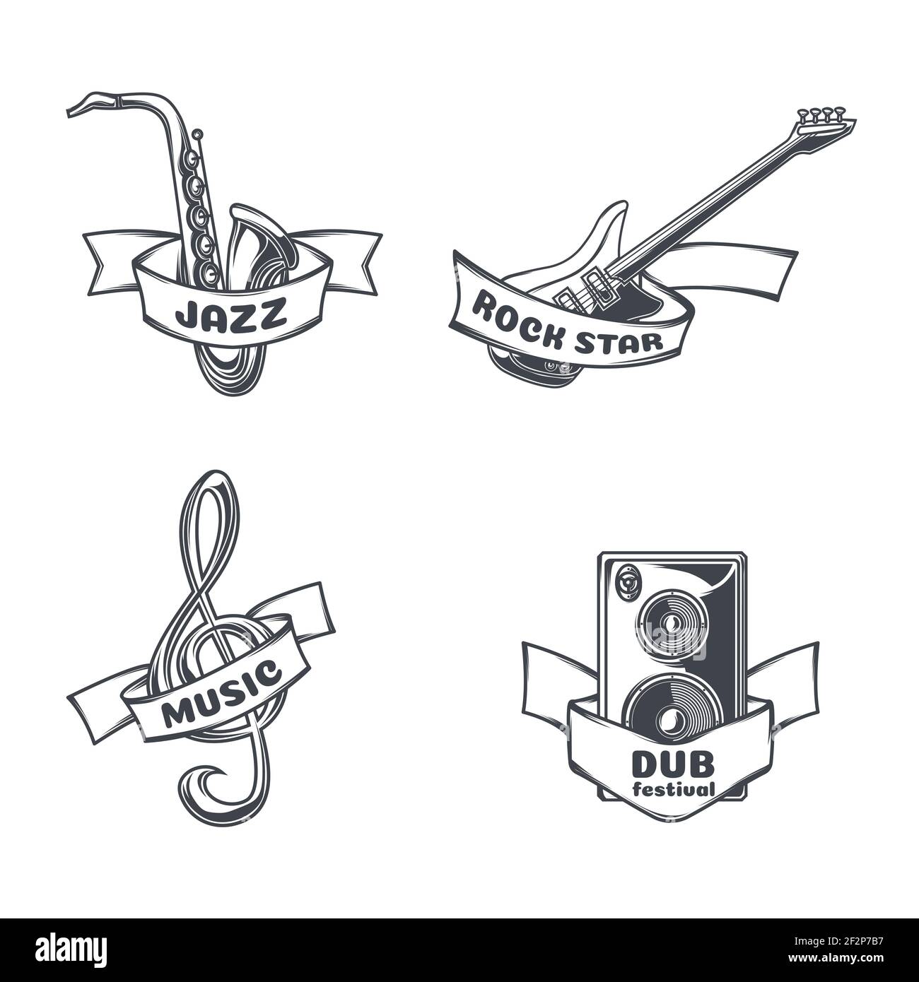 music icons Set of drawings abstract design vector illustration Stock ...