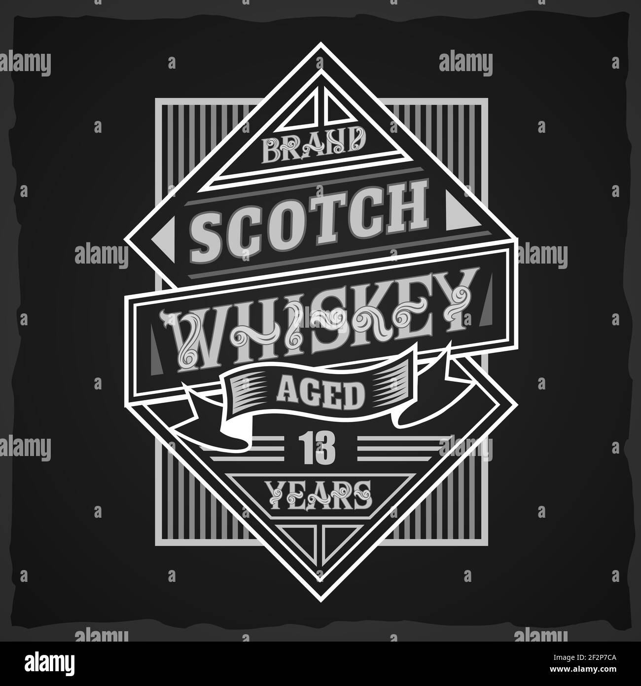 Vintage scotch whiskey label with lettering composition Stock Vector ...