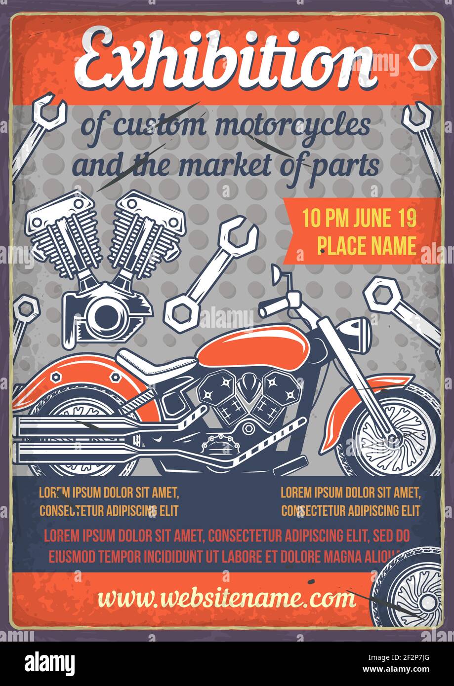 Custom motorcycle poster vector illustration Stock Vector Image & Art ...