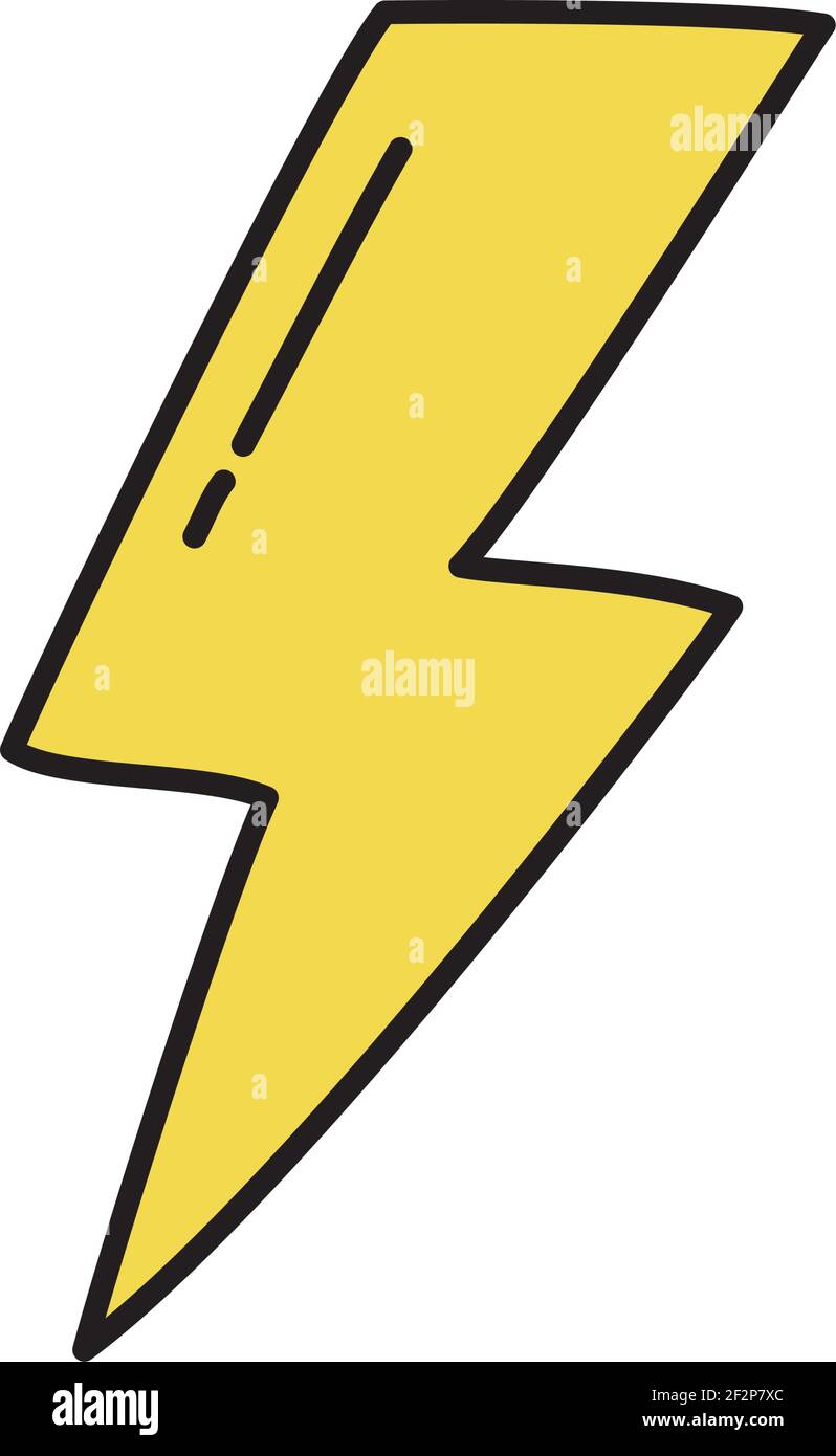 yellow thunder icon on background Stock Vector Image & Art - Alamy