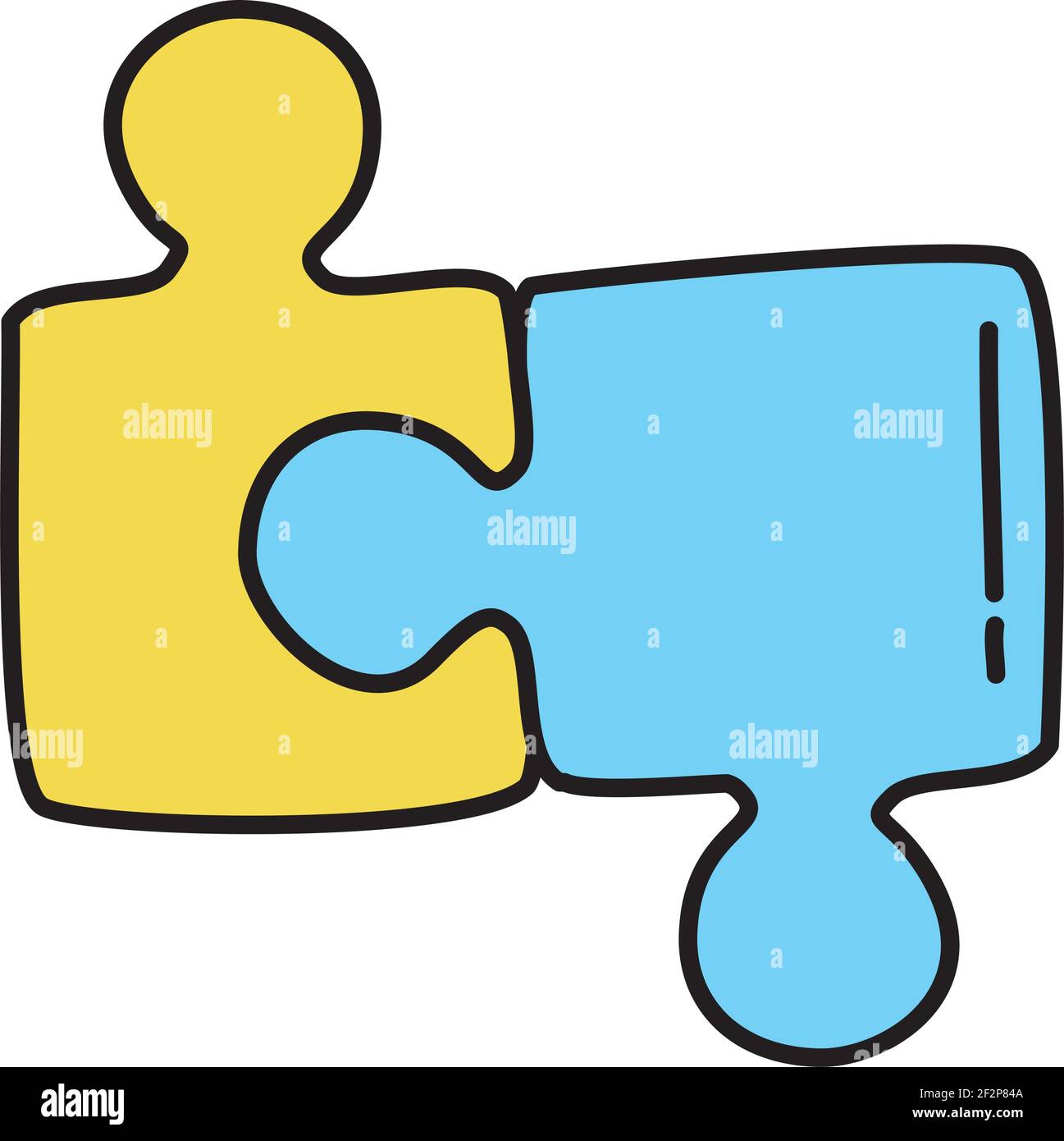 Two connected jigsaw puzzle pieces Stock Vector Image & Art - Alamy