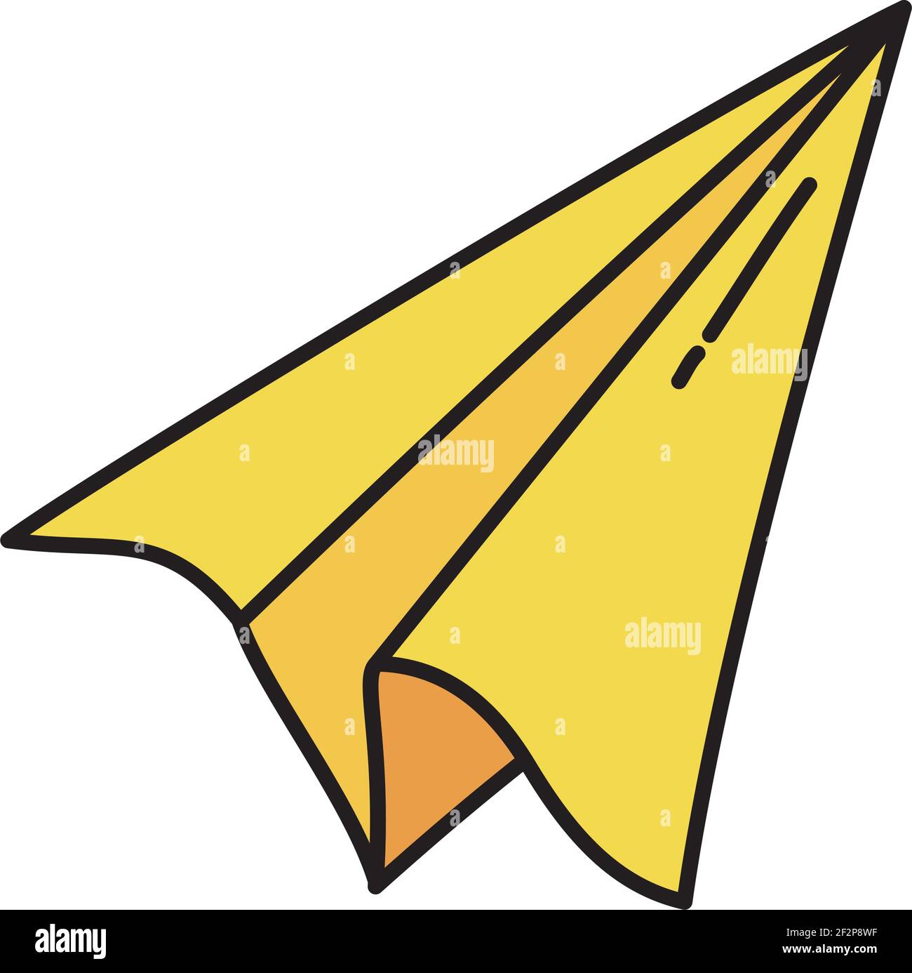 yellow paper plane on background Stock Vector Image & Art - Alamy