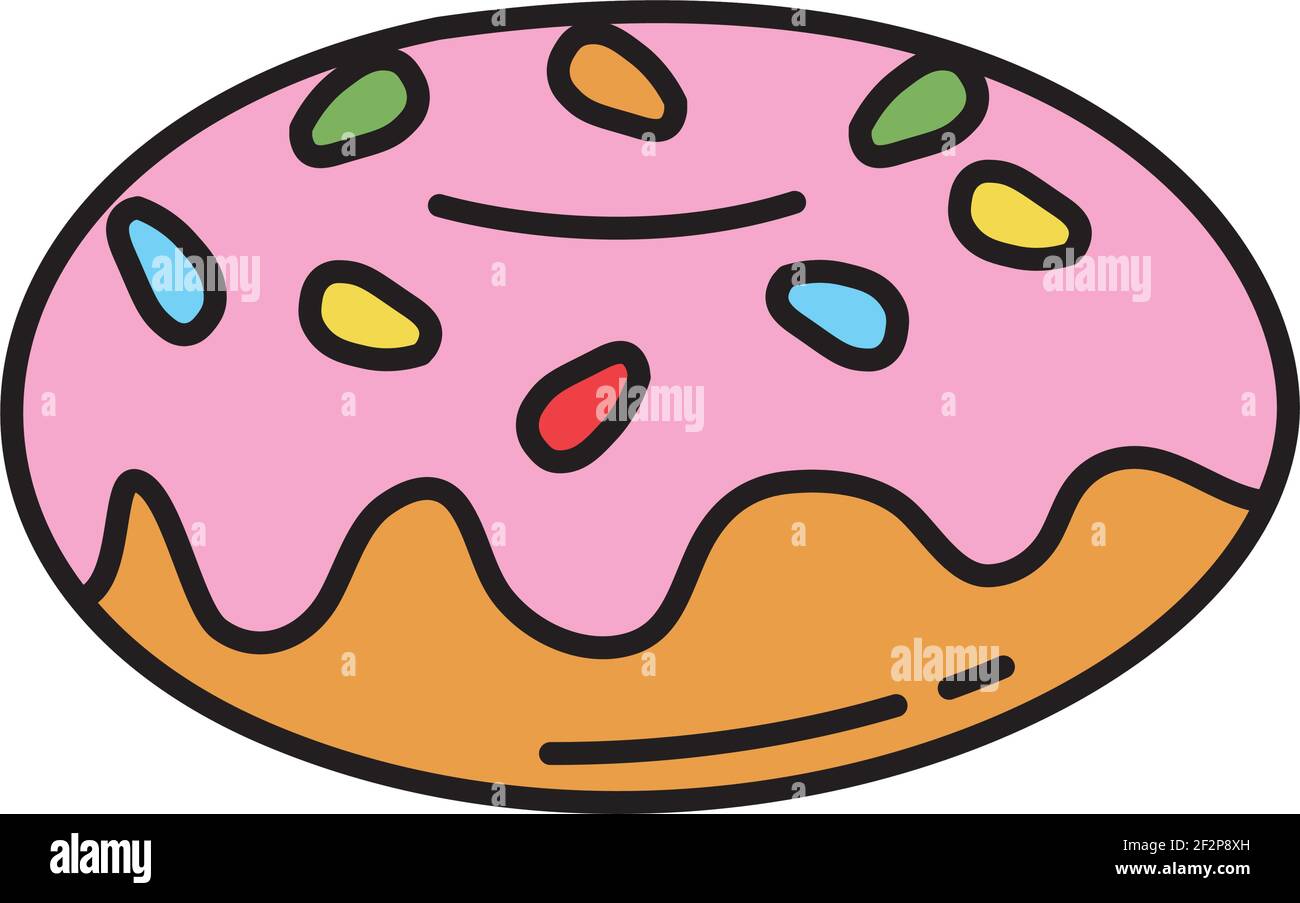 sweet donut with colorful sprinkles Stock Vector Image & Art - Alamy