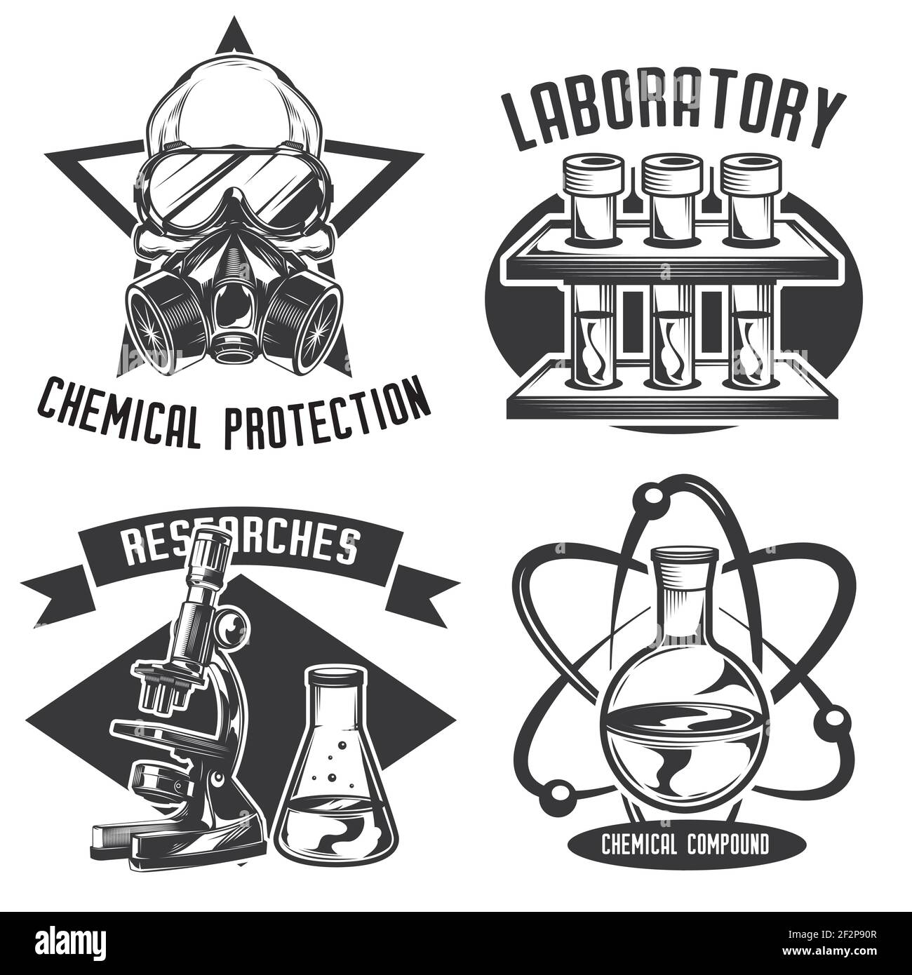 Emblems of science Stock Vector Images - Alamy
