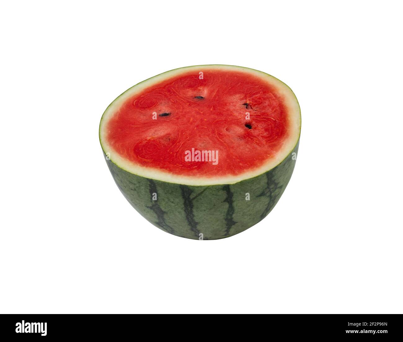 Half watermelon isolated with seeds on white background Stock Photo - Alamy
