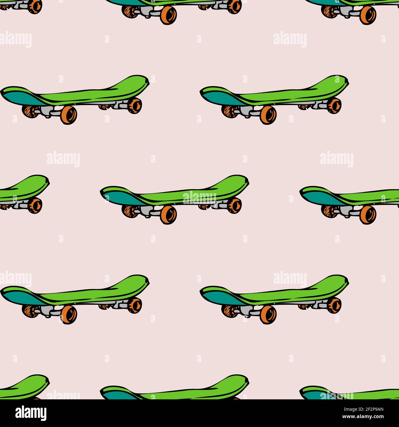 Seamless pattern with skate board. Skateboarding lifestyle activity ...