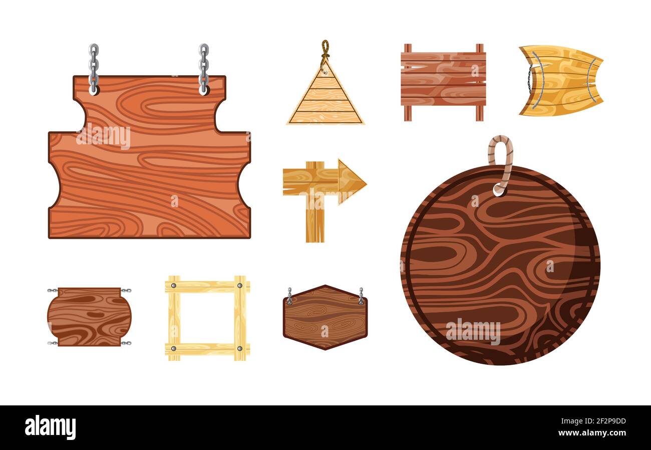 wooden boards rustic placards set Stock Vector Image & Art - Alamy