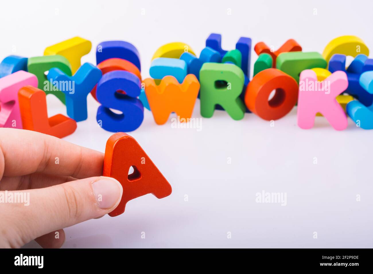 Letter cubes of Alphabet made of wood Stock Photo - Alamy