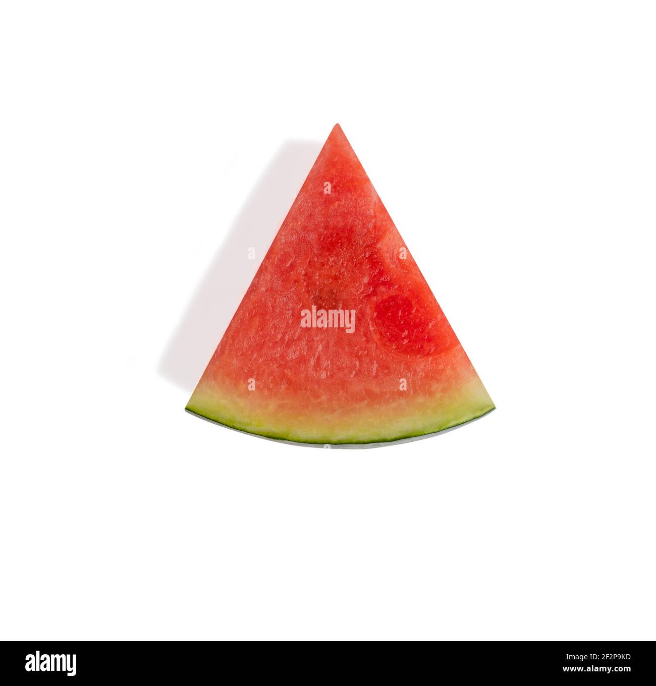 Fresh ripe striped watermelon slice on the white background with ...