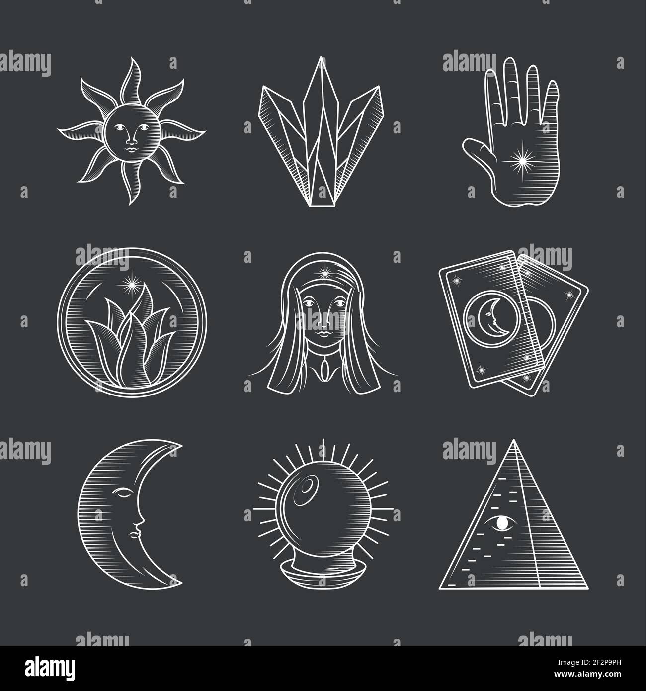 astrology magic sun crystals cards Stock Vector Image & Art - Alamy