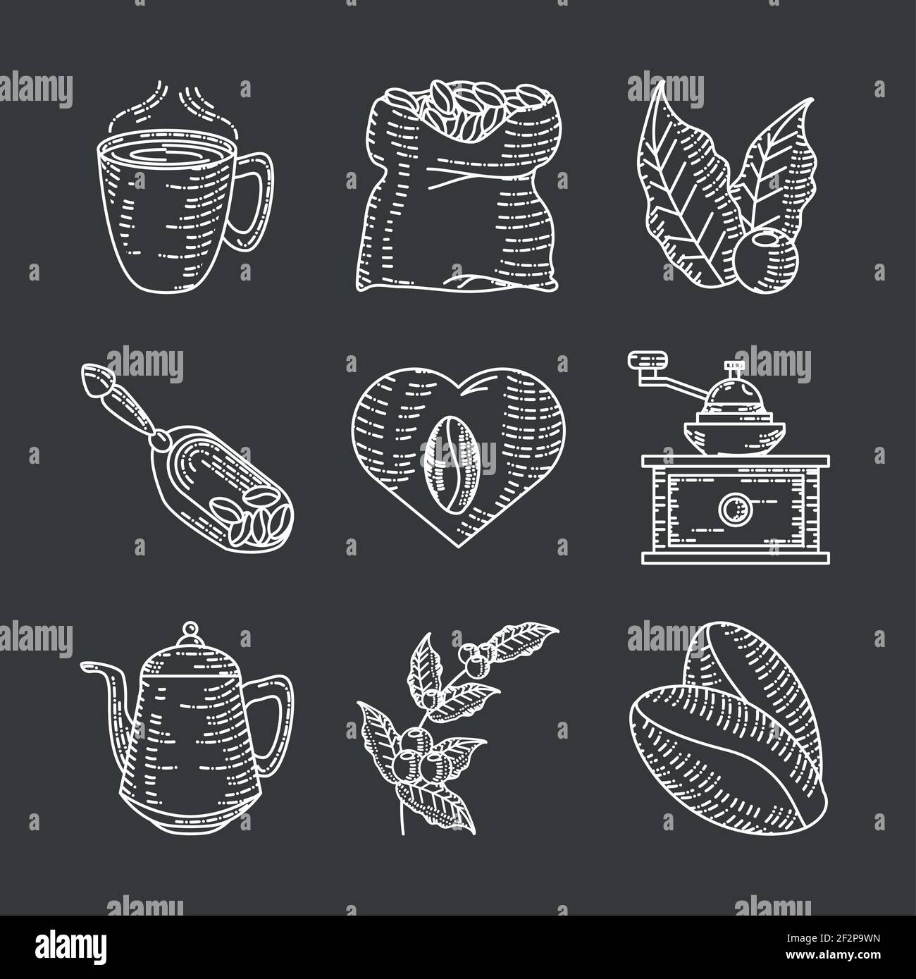 coffee seeds product sketch black background Stock Vector Image & Art ...