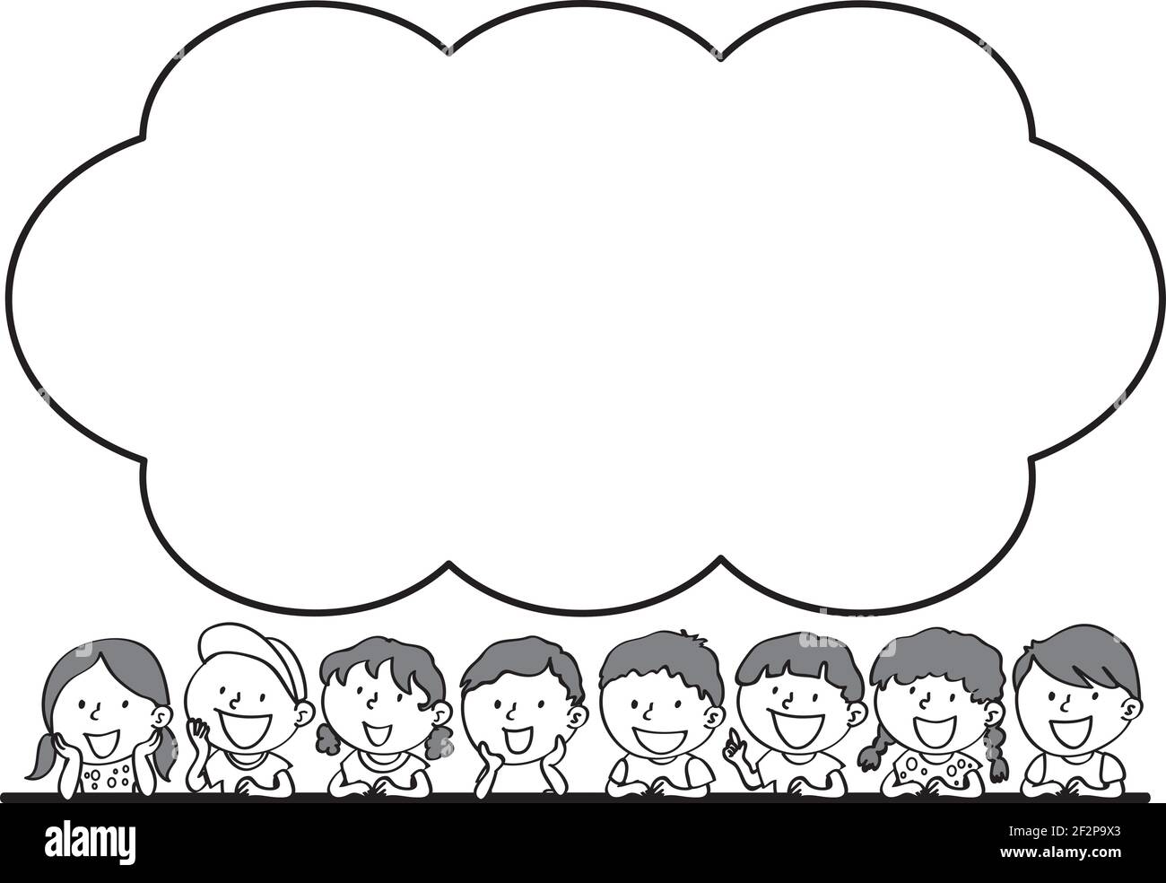 vector cartoon children speech bubble border background Stock Vector ...