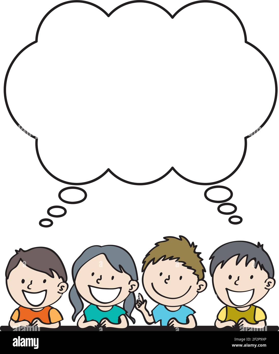 vector cartoon children speech bubble border background Stock Vector ...