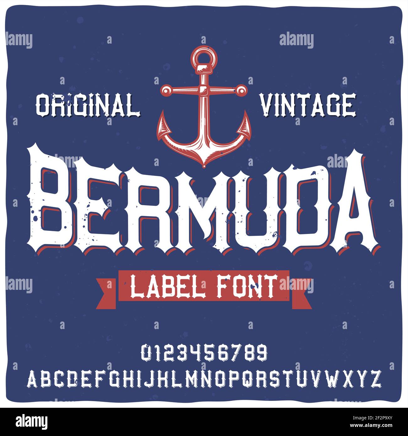 Vintage label typeface called " Bermuda Stock Vector Image & Art - Alamy