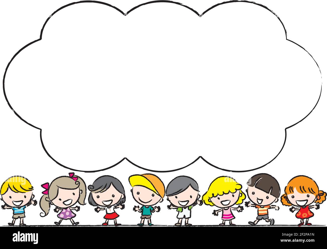 vector cartoon children speech bubble border background Stock Vector ... vector cartoon children speech bubble border background Stock Vector ...
