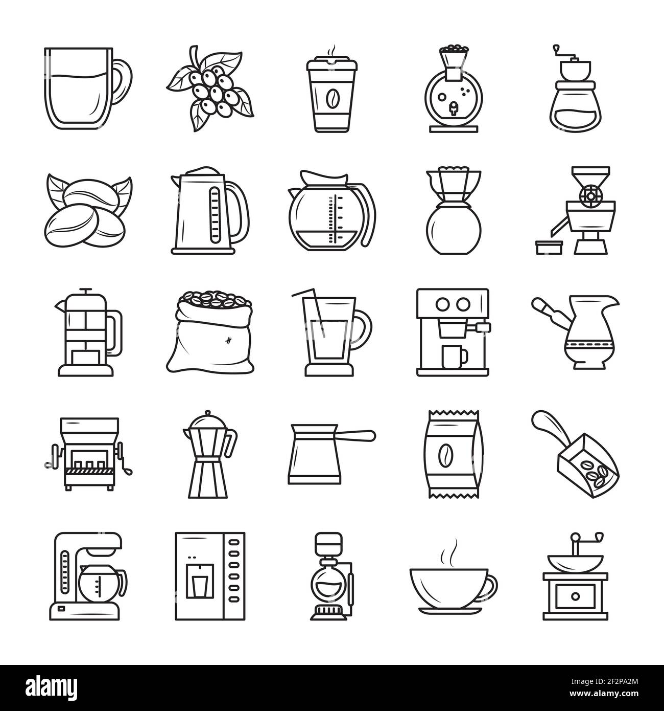 coffee icons on white background Stock Vector Image & Art - Alamy