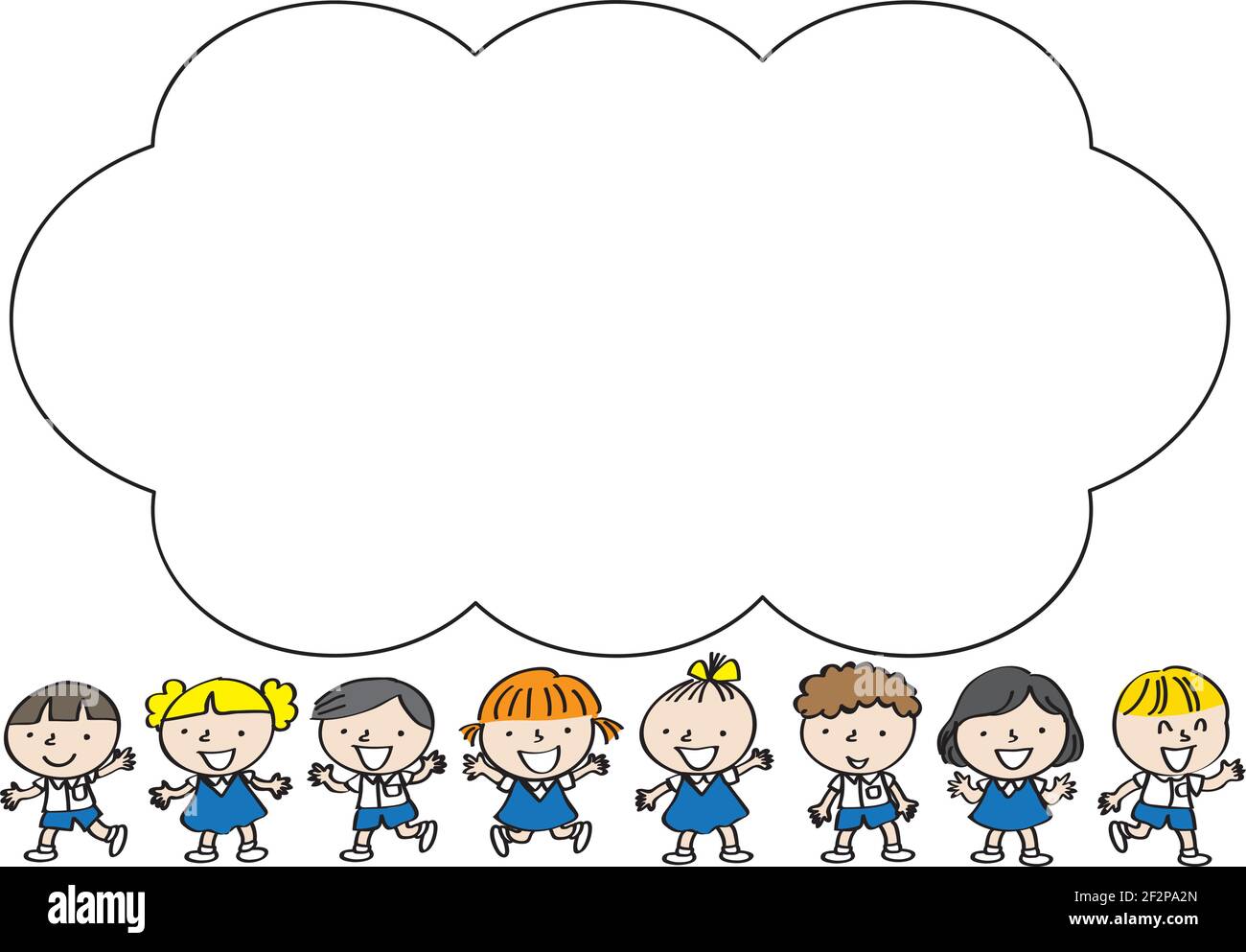 vector cartoon children speech bubble border background Stock Vector ...