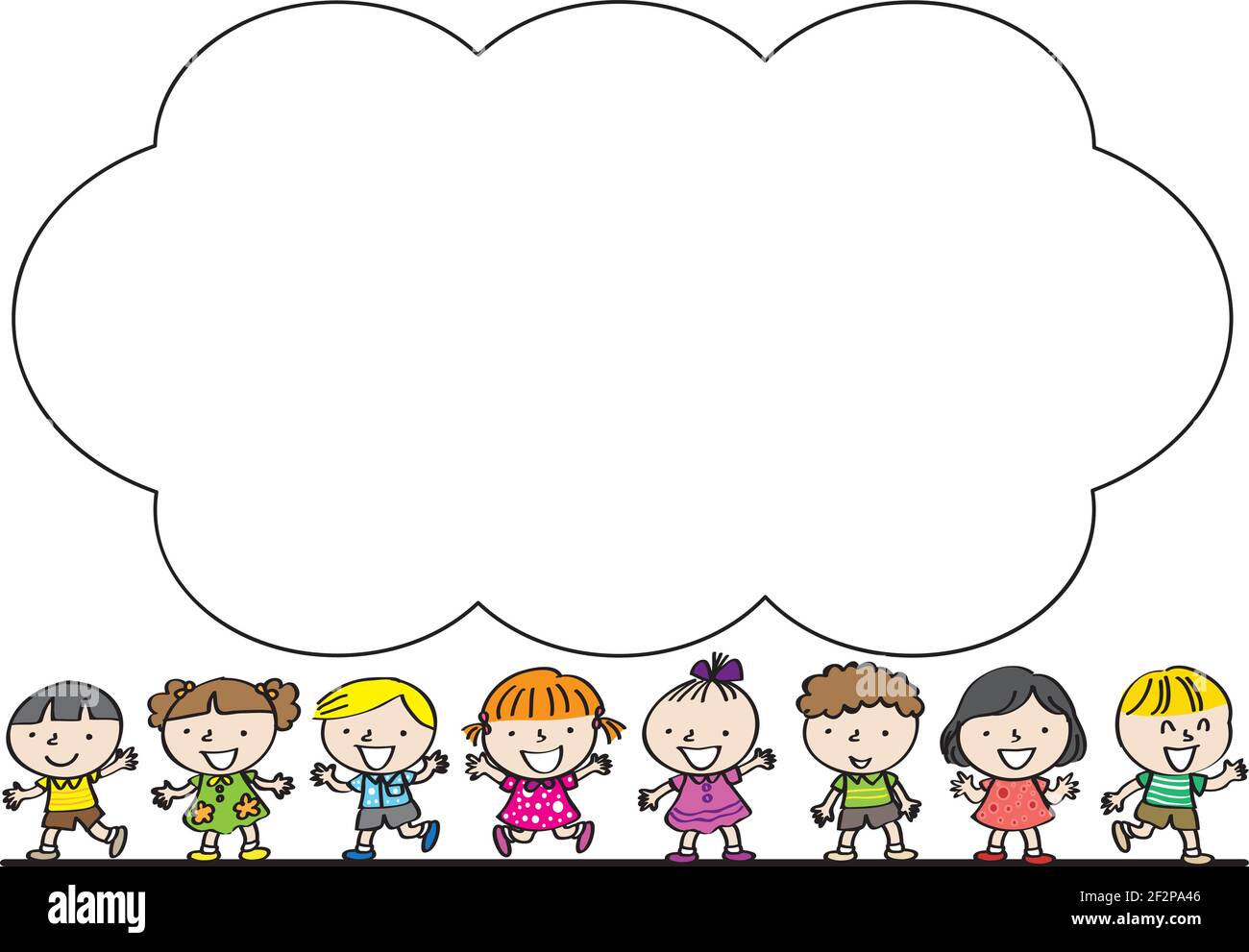 vector cartoon children speech bubble border background Stock Vector ...