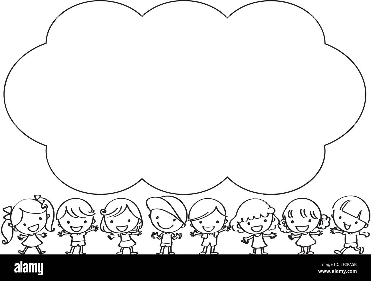 vector cartoon children speech bubble border background Stock Vector ...