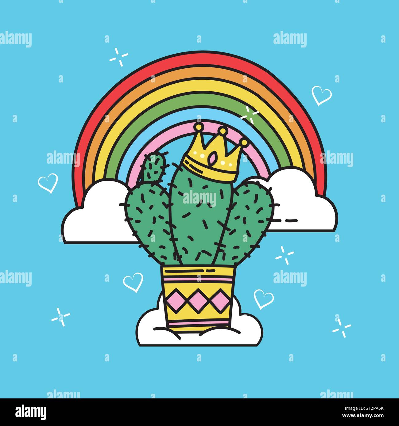 Rainbow in desert Stock Vector Images - Alamy