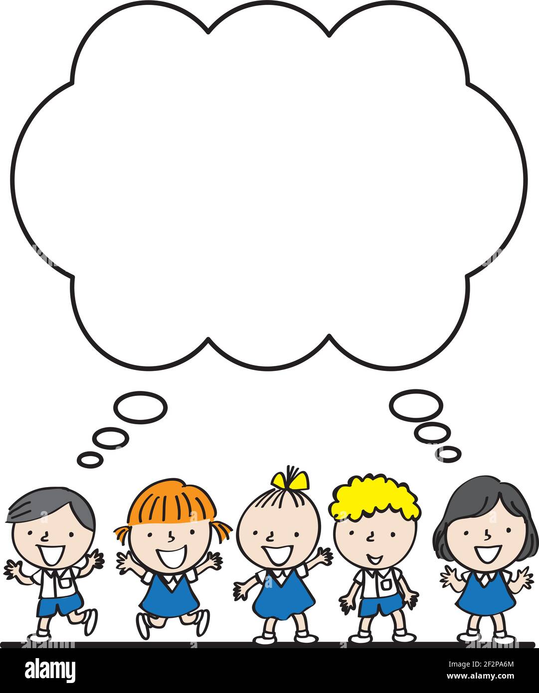 vector cartoon children speech bubble border background Stock Vector ...