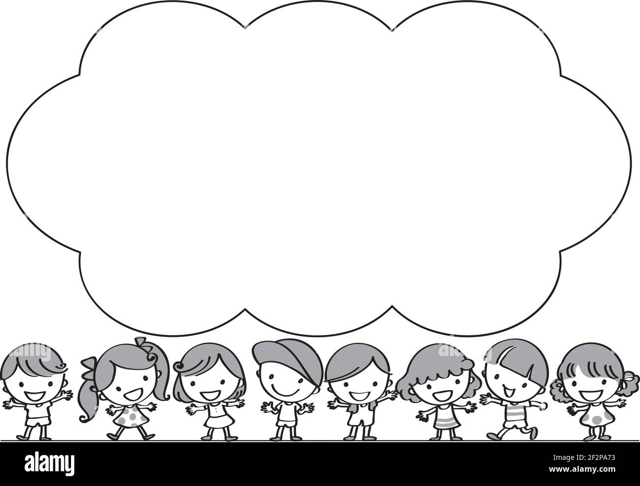 vector cartoon children speech bubble border background Stock Vector ...