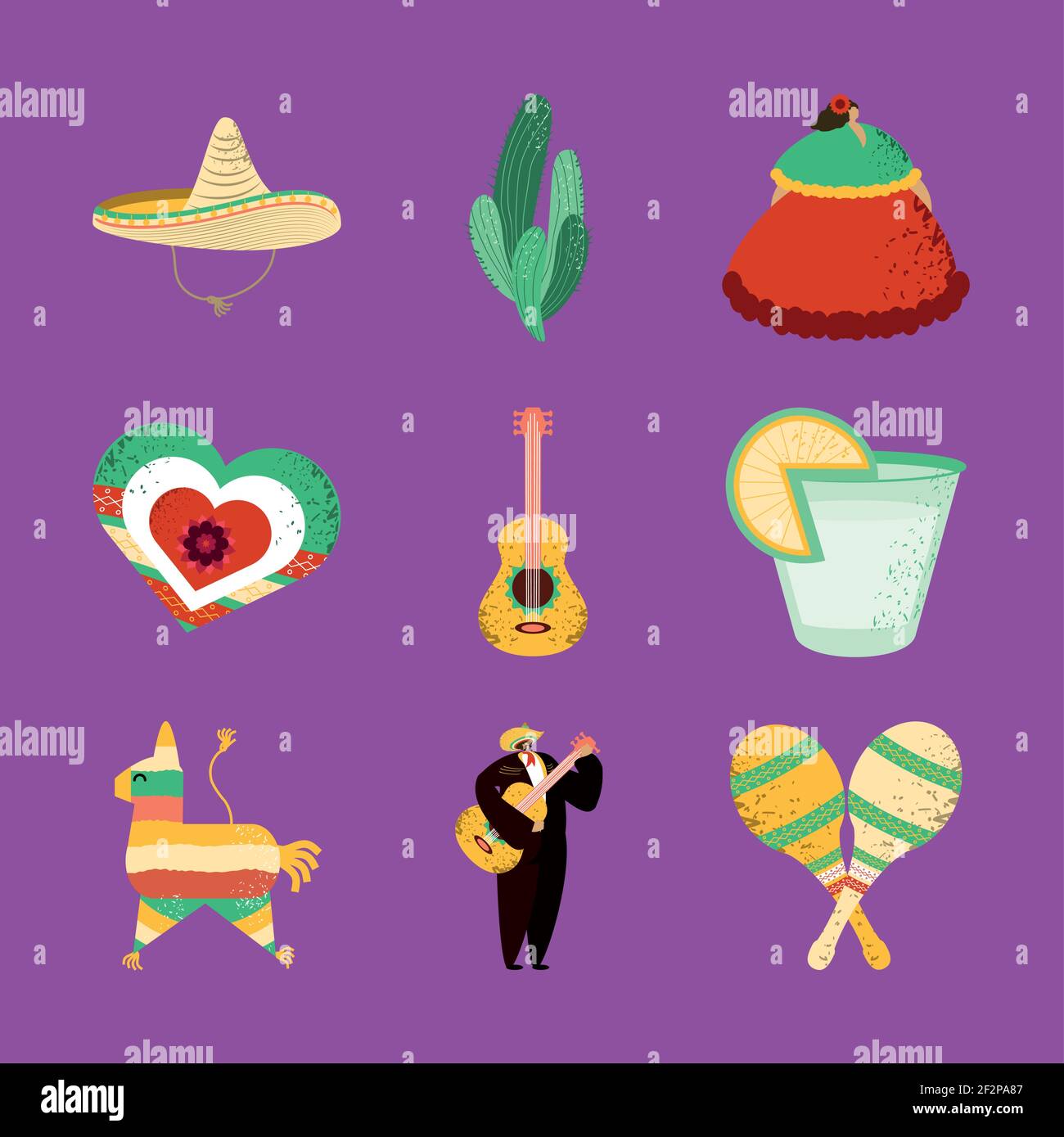mexican hat pinata mariachi set Stock Vector Image & Art - Alamy