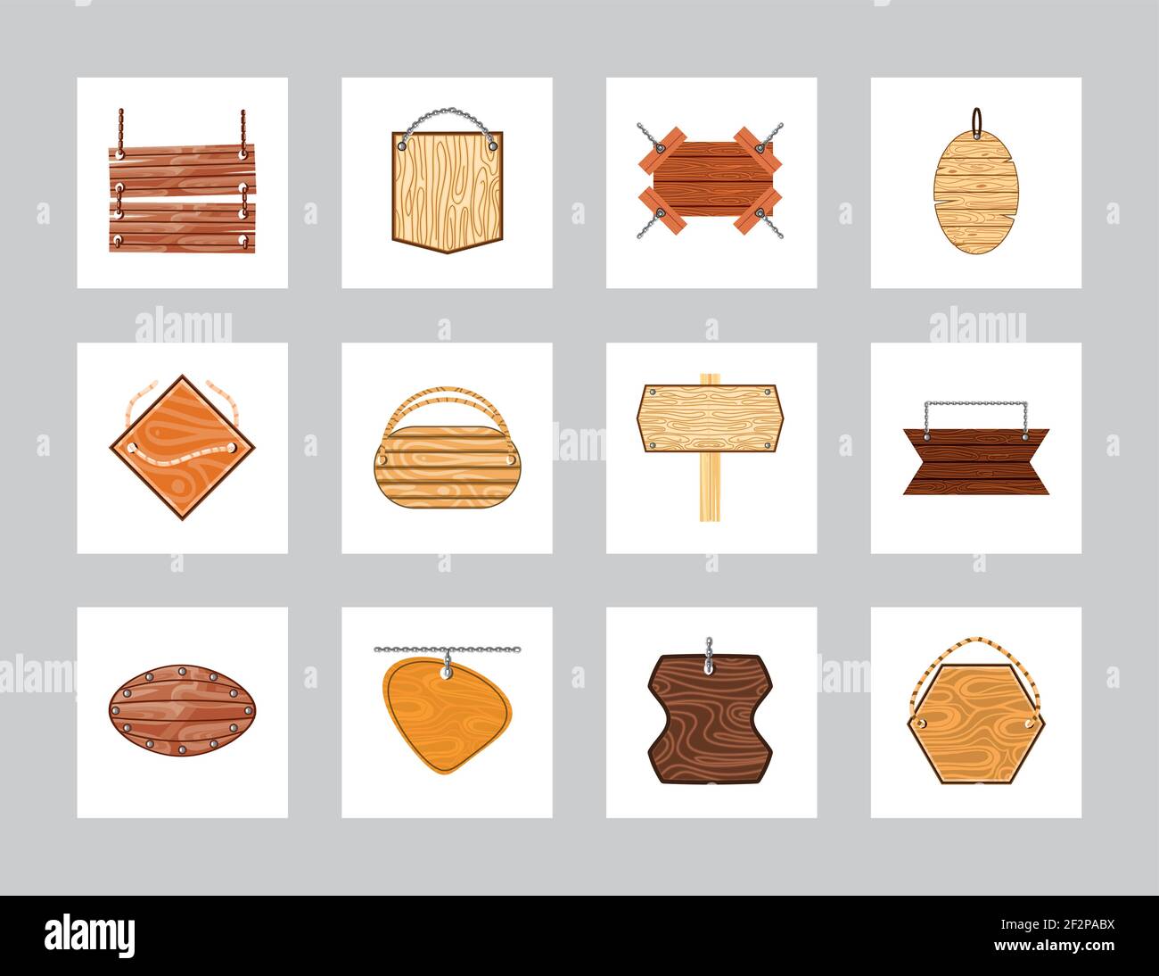 wood plank signboards hanging collection Stock Vector Image & Art - Alamy