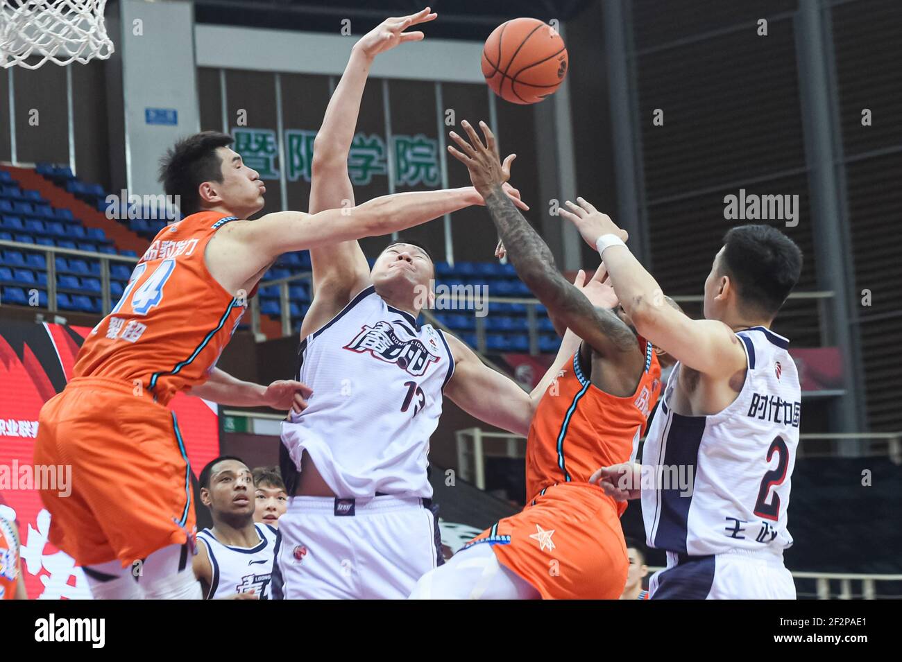 Zhuji, China's Zhejiang Province. 12th Mar, 2021. Players of both sides ...