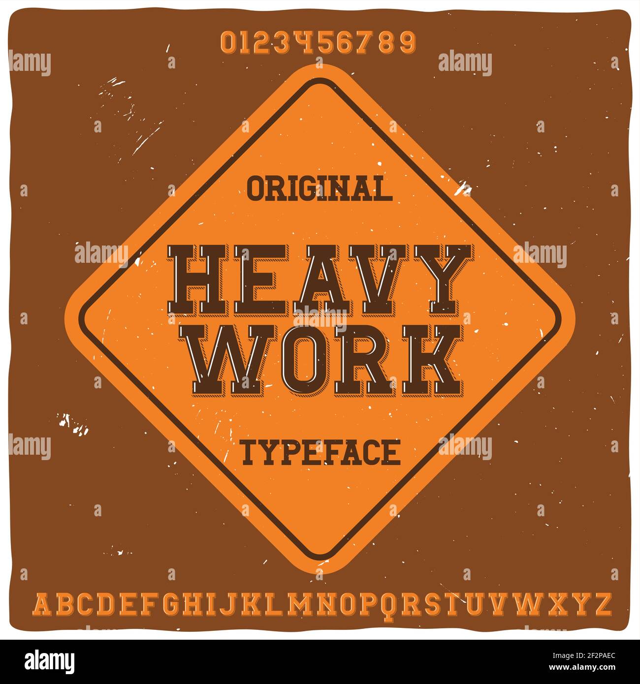 Original label typeface named "Heavy work". Good handcrafted font for ...