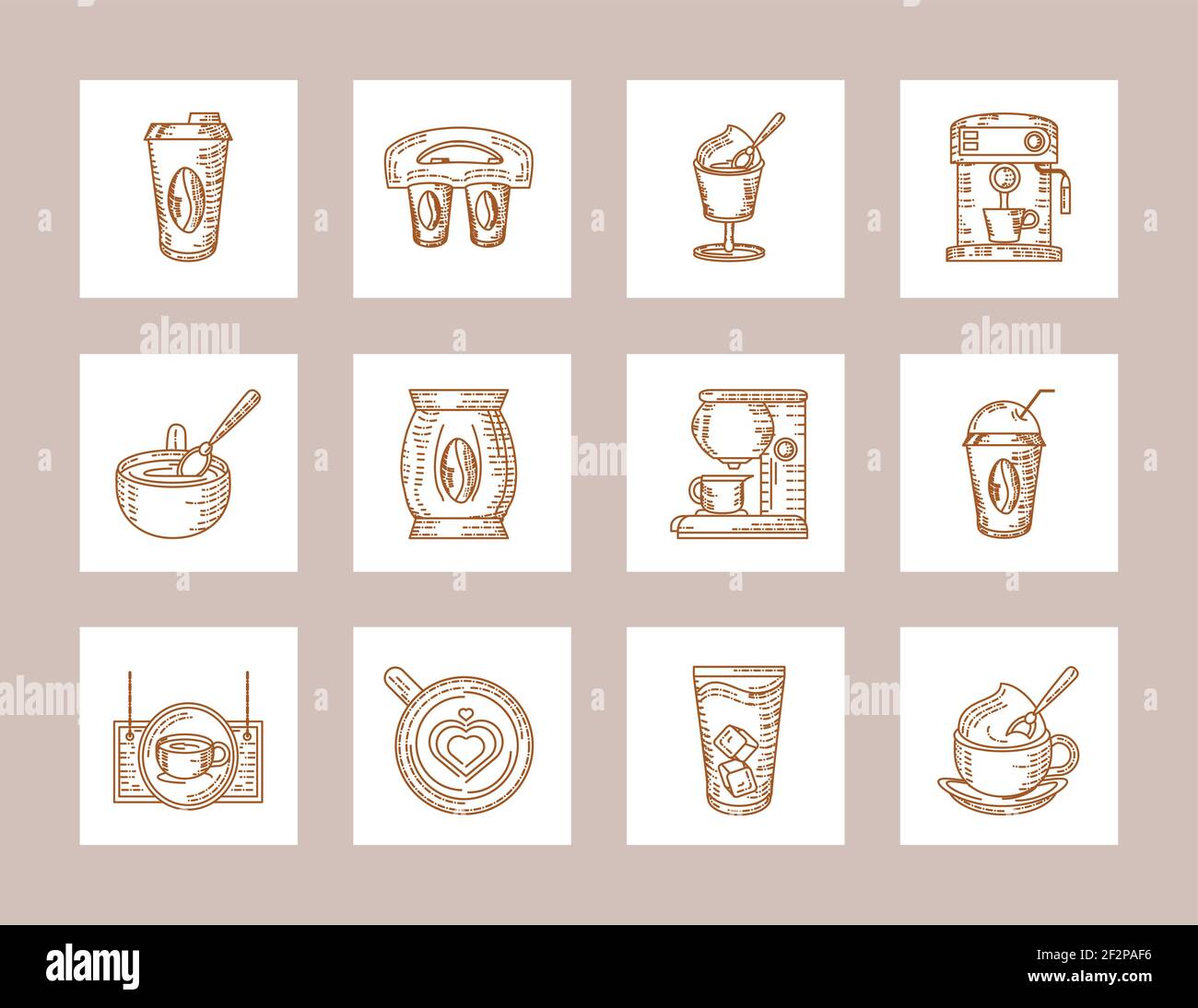 Fresh roasted coffee beans machine Stock Vector Images - Alamy