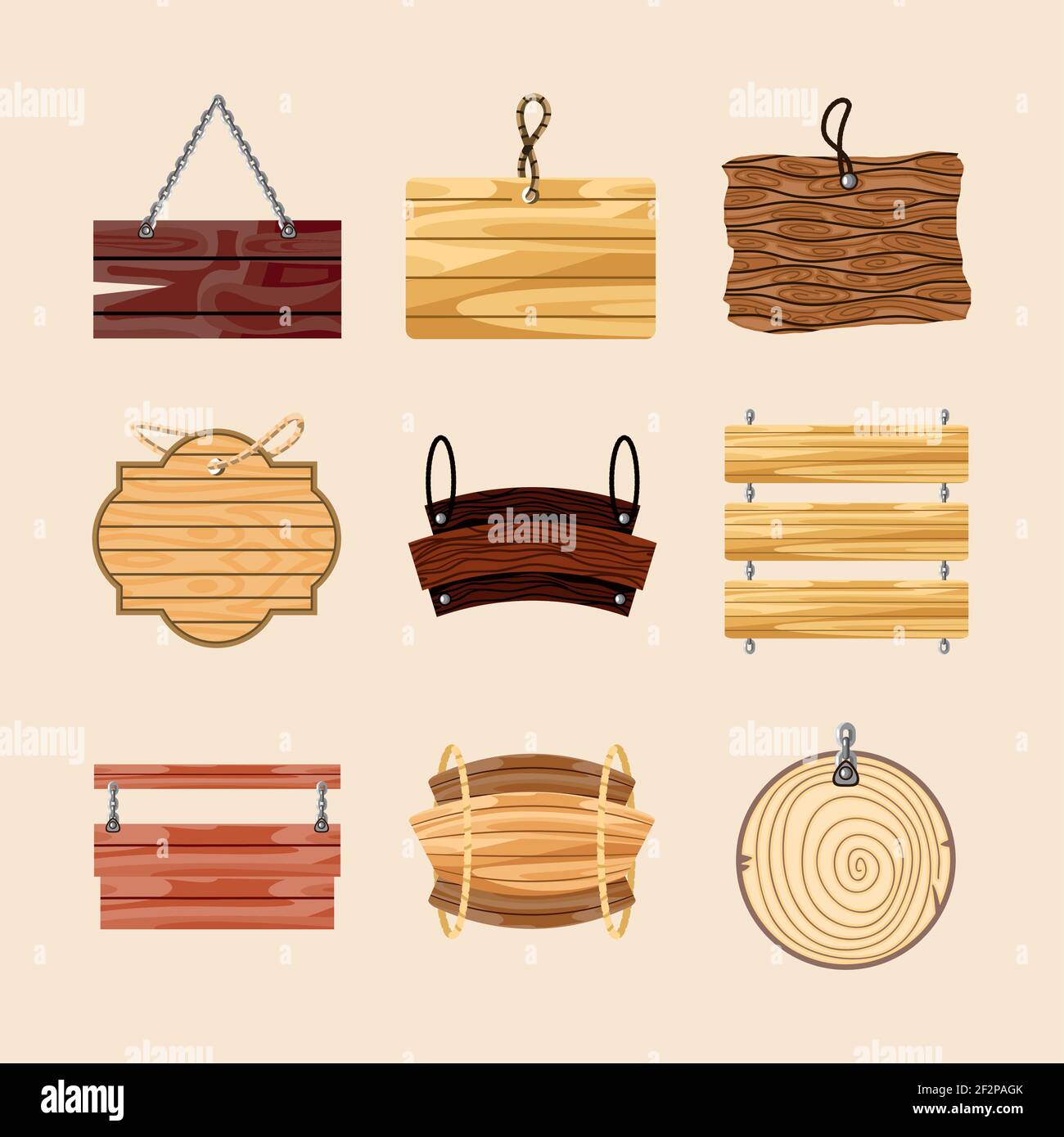 wooden sign boards hanging set Stock Vector Image & Art - Alamy