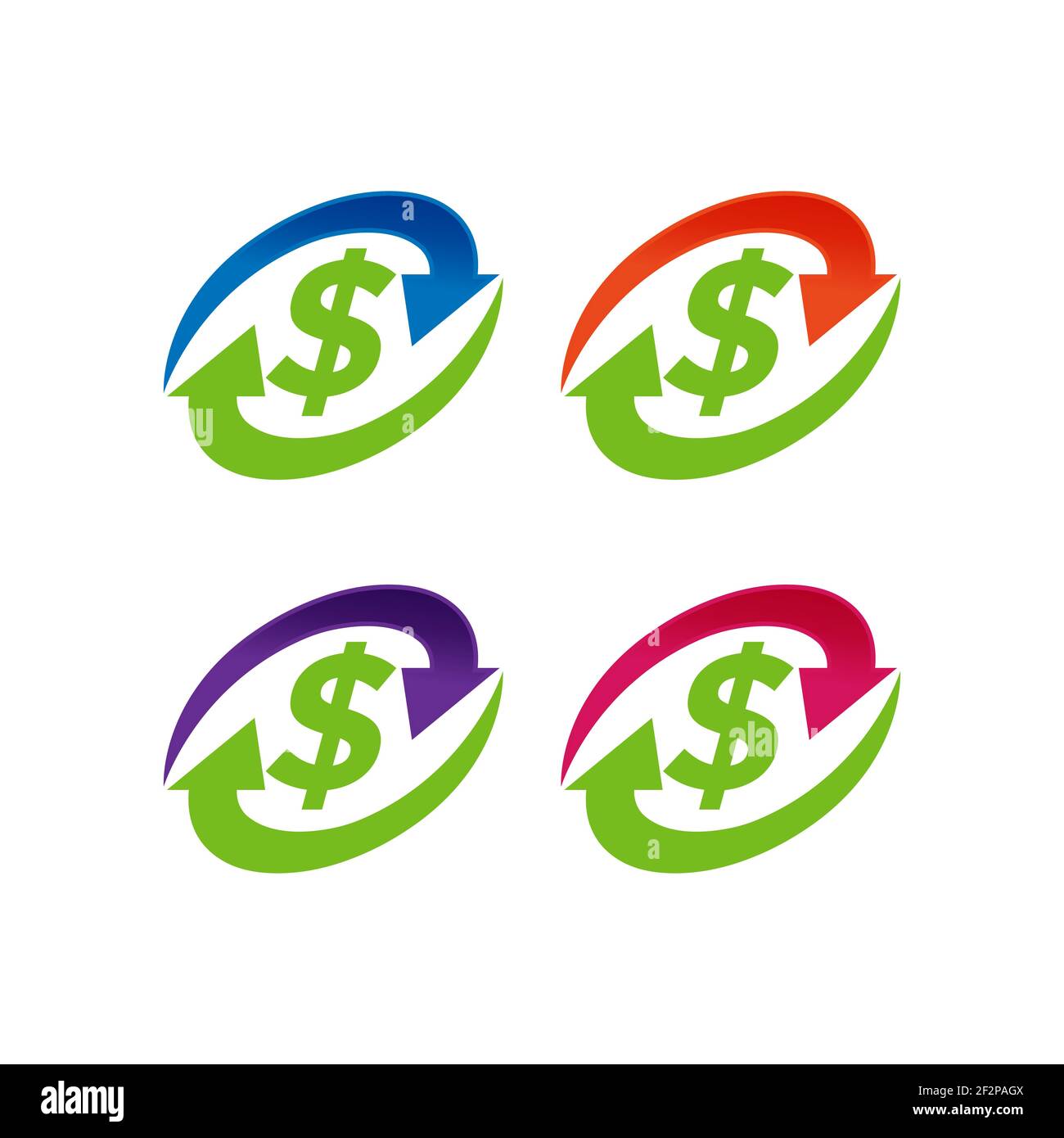 Icon of dollar sign in circle made of arrows. Coin with dollar sign ...