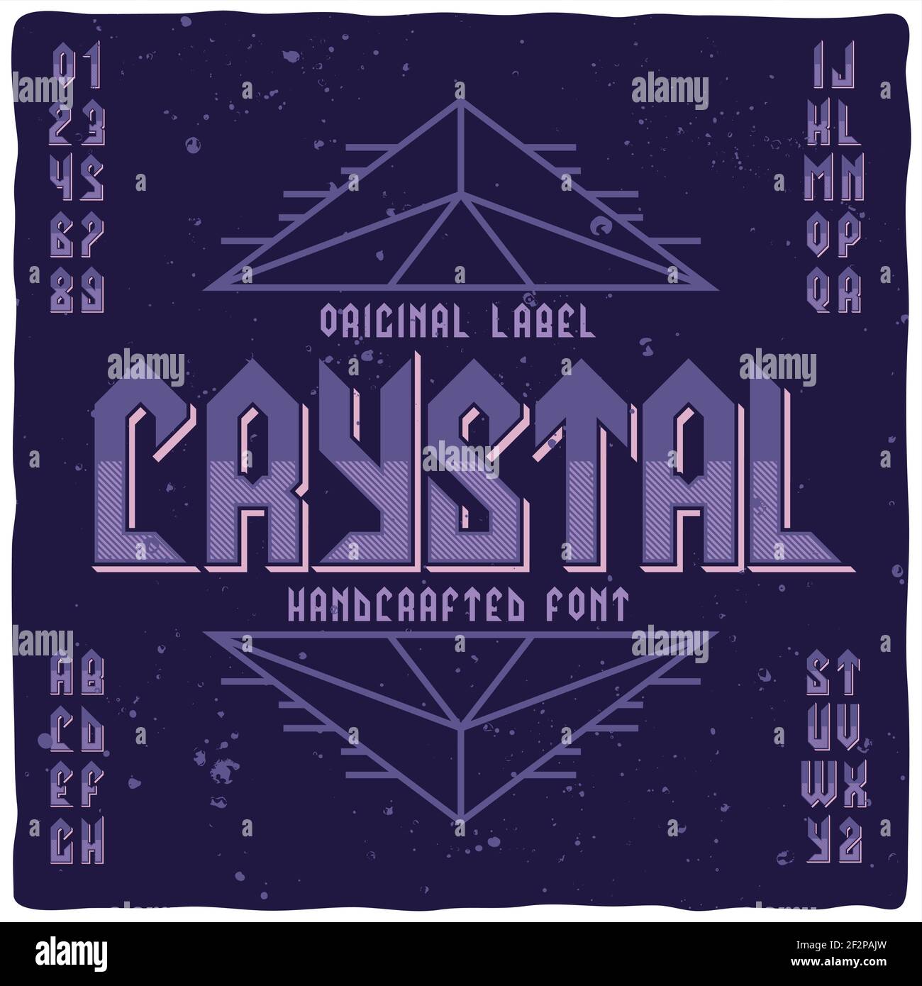 Vintage label typeface called " Crystal Stock Vector Image & Art - Alamy