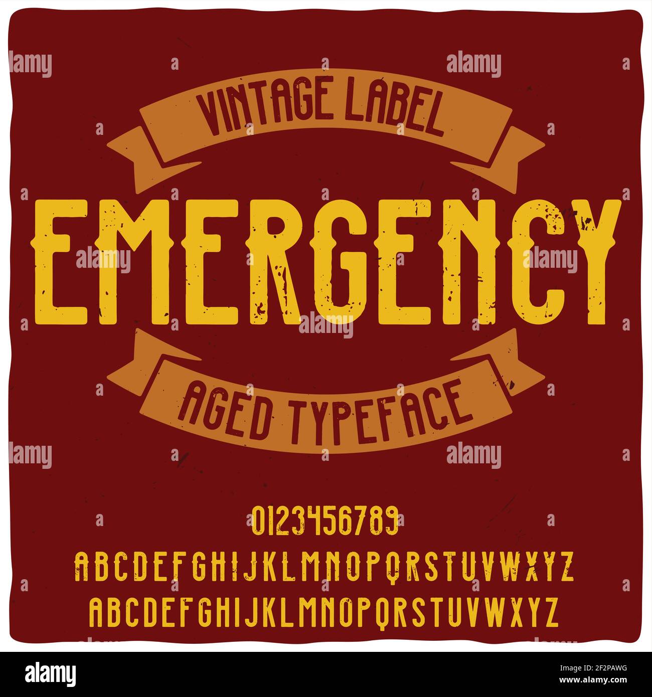 Original label typeface named "Emergency". Good handcrafted font for ...