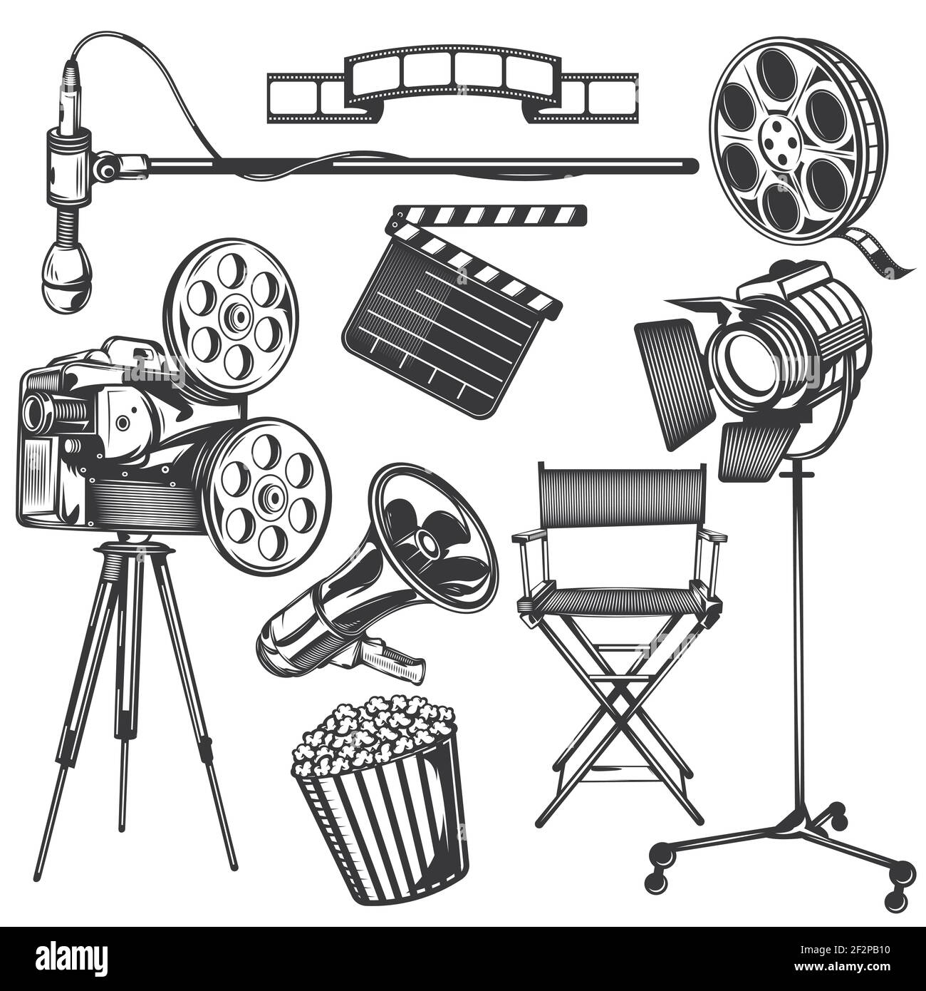 Set of cinema elements for creating your own badges, logos, labels ...