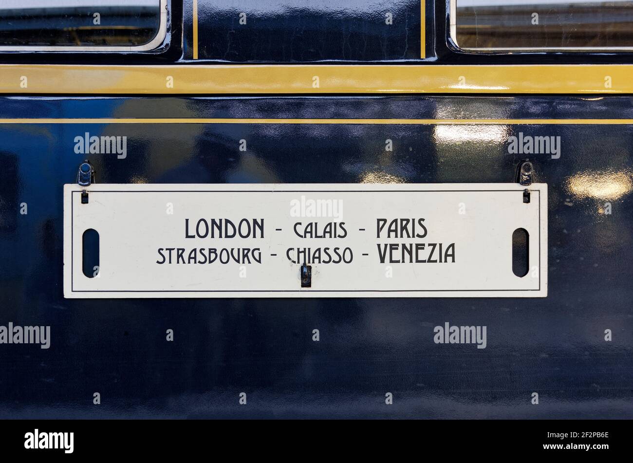 France, Paris, Gare de l'Est, wagon, train destination sign Stock Photo ...