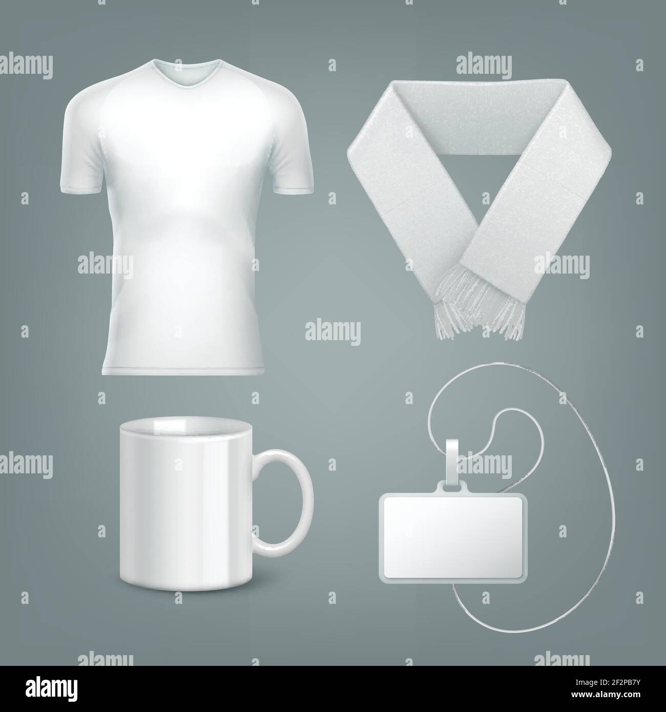 Vector template of fan accessories in white color. Isolated on gray ...