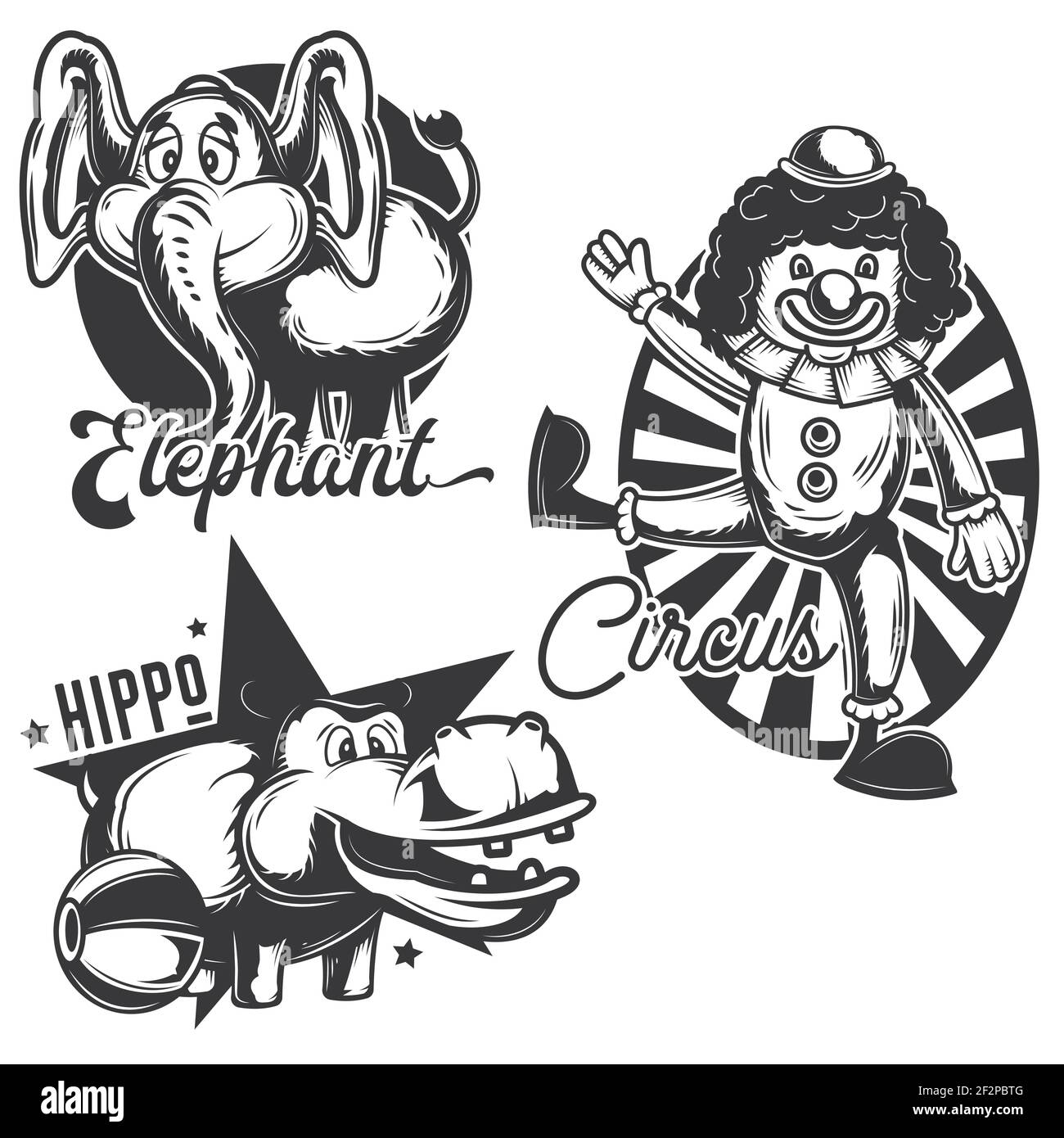 Vintage circus animals Stock Vector Images - Alamy