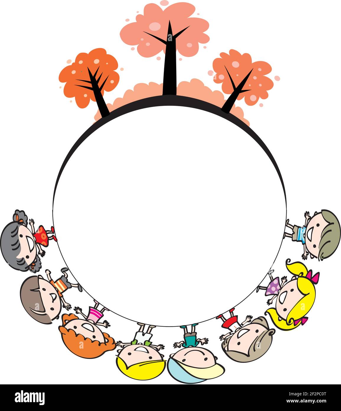 vector cartoon children love trees Stock Vector Image & Art - Alamy