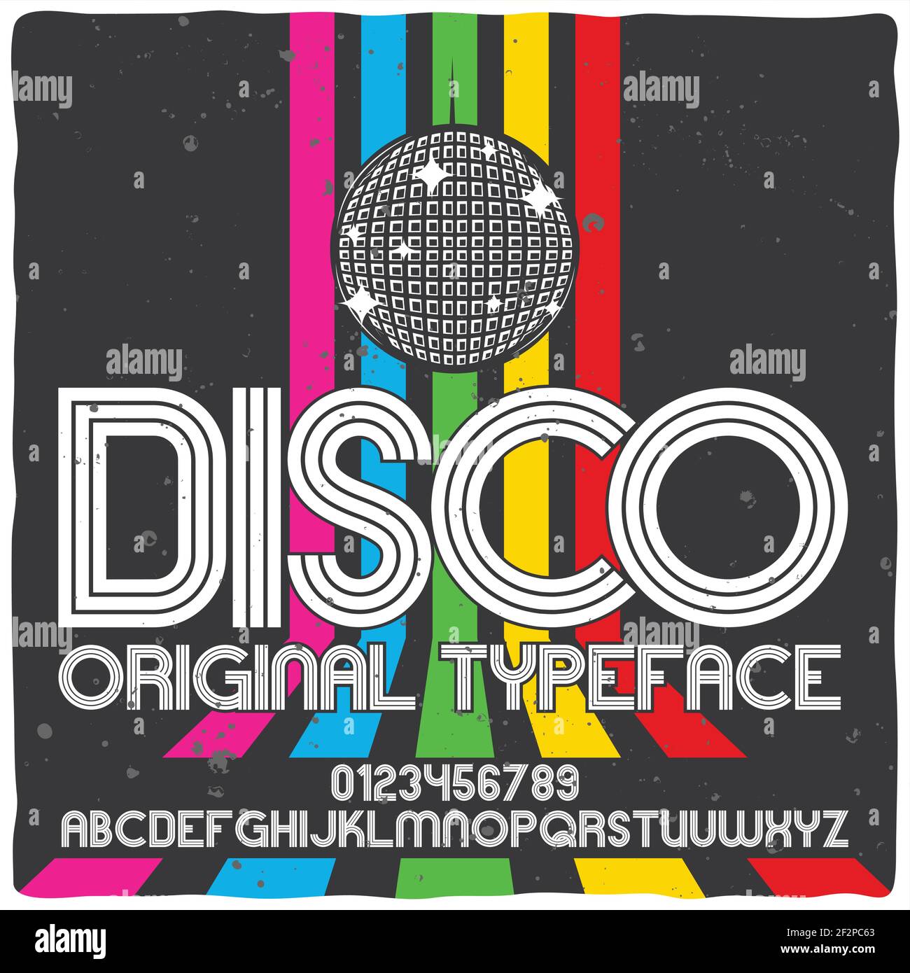 Vintage label typeface called " Disco Stock Vector Image & Art - Alamy
