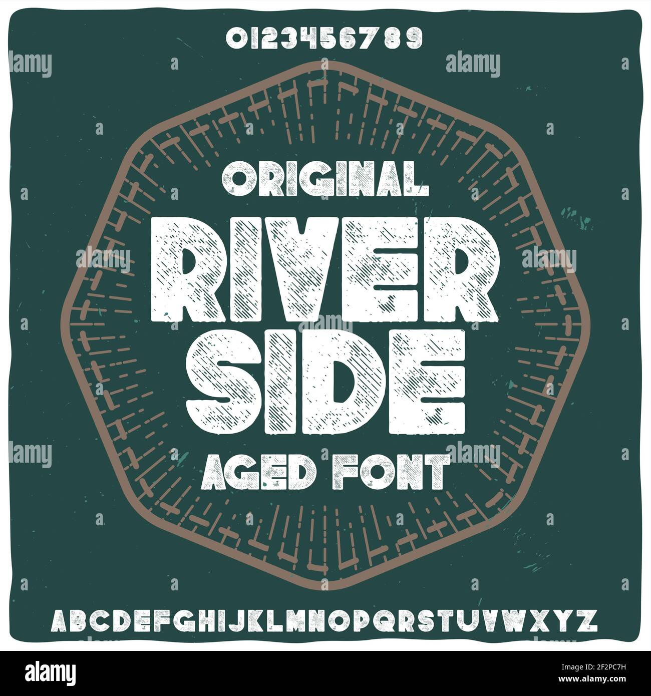 Original label typeface named "River Side". Good handcrafted font for ...