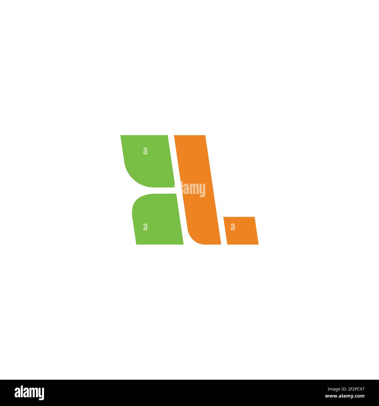 letter L abstract leaf green geometric logo vector Stock Vector Image ...