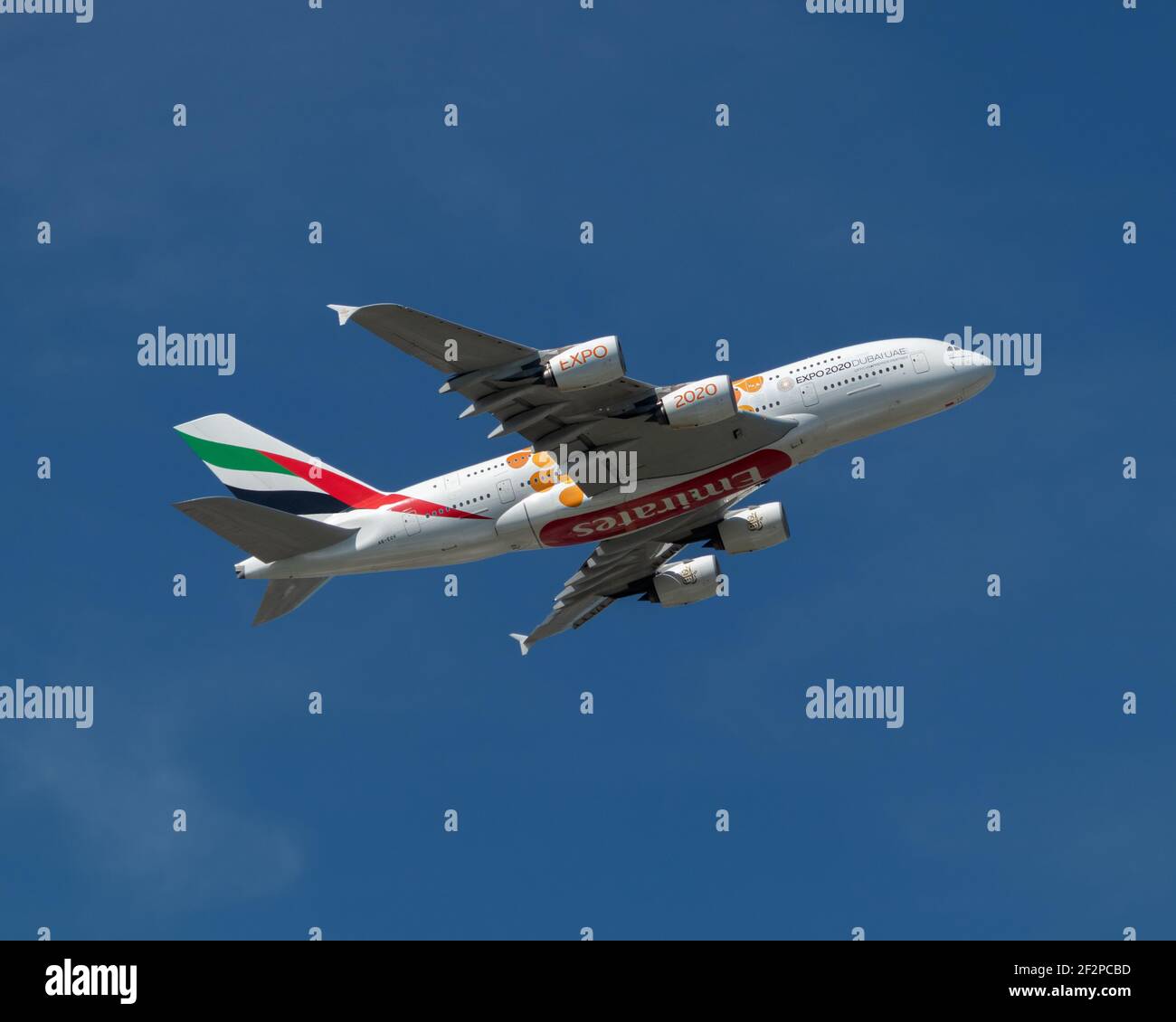 London, Heathrow Airport - March 2020: Emirates Airways, Airbus A380 ...