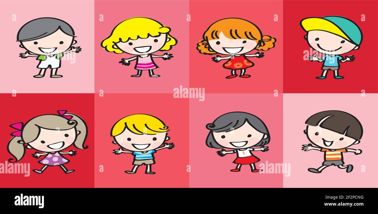 vector cartoon children Stock Vector Image & Art - Alamy