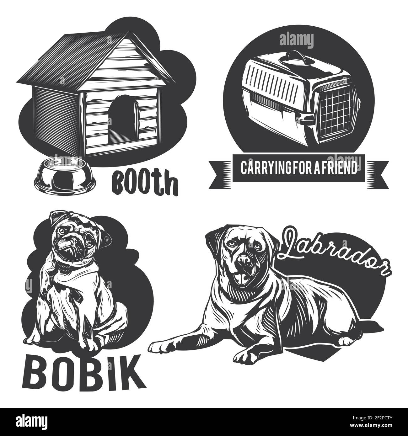 Labrador ball white background Stock Vector Images - Alamy