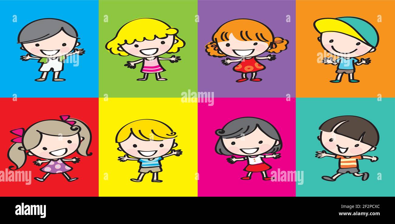 vector cartoon children Stock Vector Image & Art - Alamy