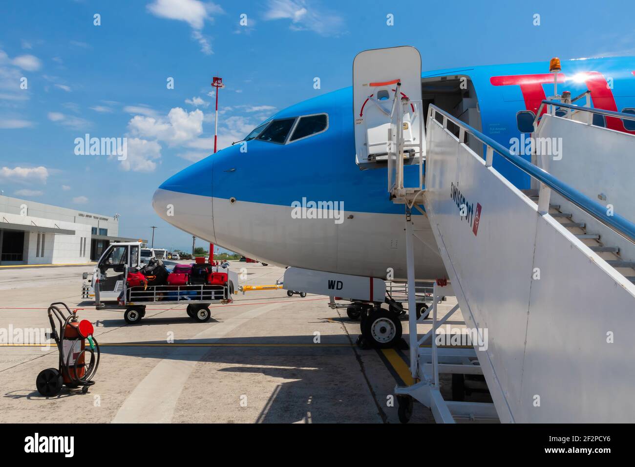 Kavala Airport, Greece, June 2019 - Tui Airlines Boeing 737 parked with ...