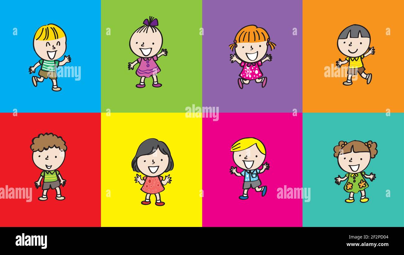 vector cartoon children Stock Vector Image & Art - Alamy