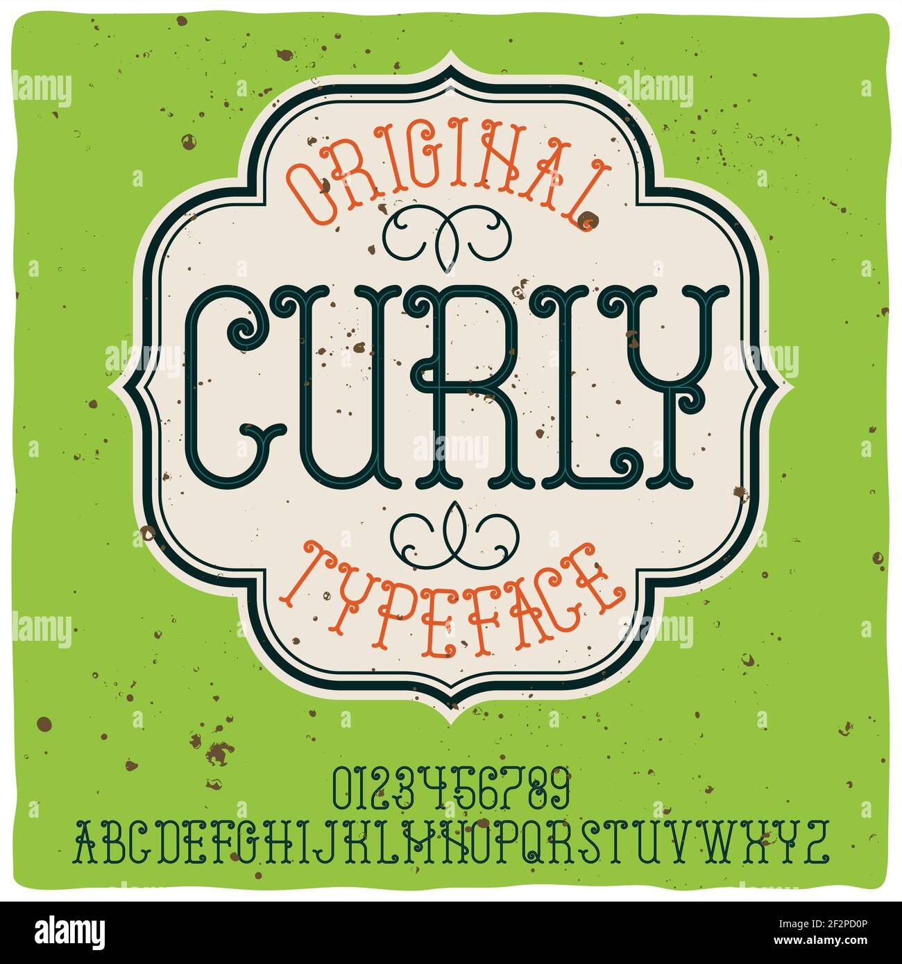 Vintage label typeface called " curly Stock Vector Image & Art - Alamy
